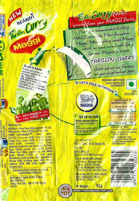 #616: Maggi Thrillin' Curry 2 Minute Noodles - The Ramen Rater