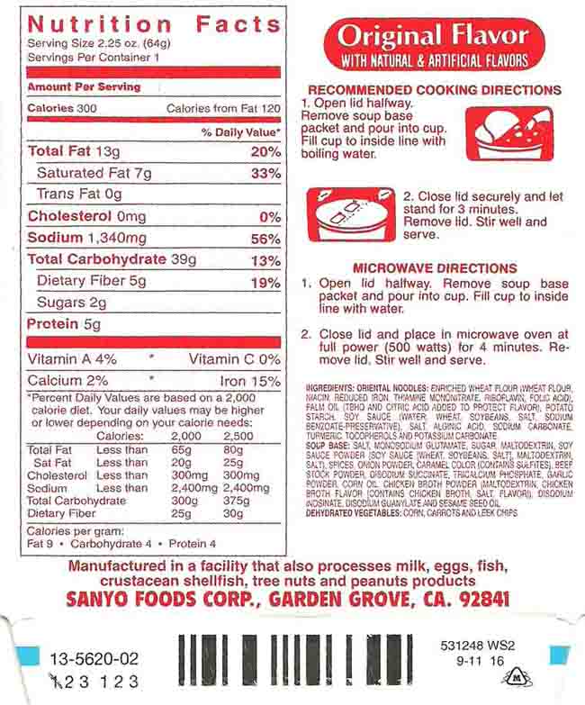 #908: Sapporo Ichiban Oriental Noodle Soup Original Flavor Cup - The ...